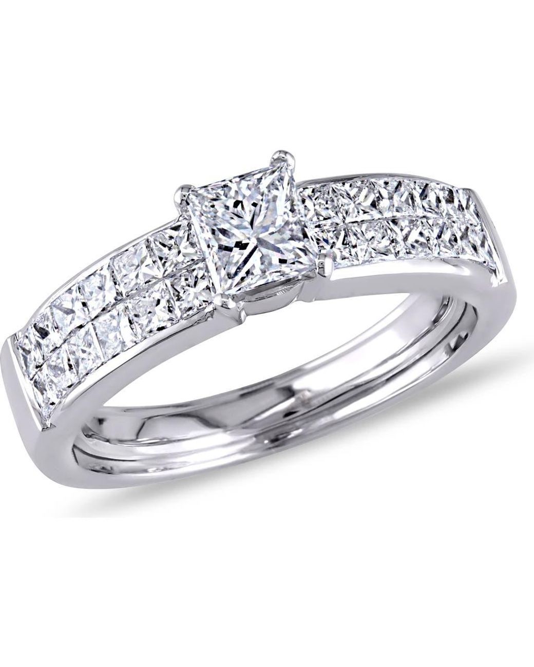 Julianna B Diamond Channel Set Engagement Ring 18K in Metallic | Lyst