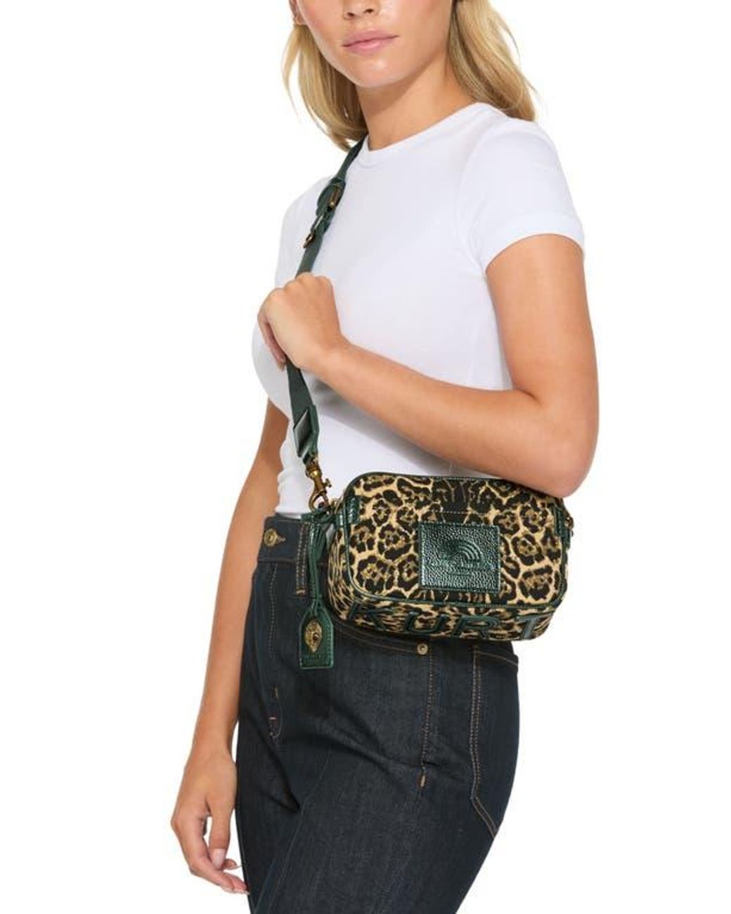 Kurt Geiger Small Southbank Canvas Camera Bag in Green | Lyst