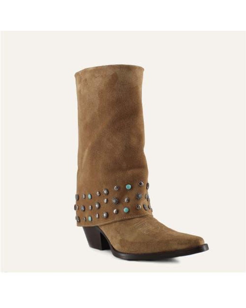 Buck & Brana Arianna Leather Boots in Brown | Lyst