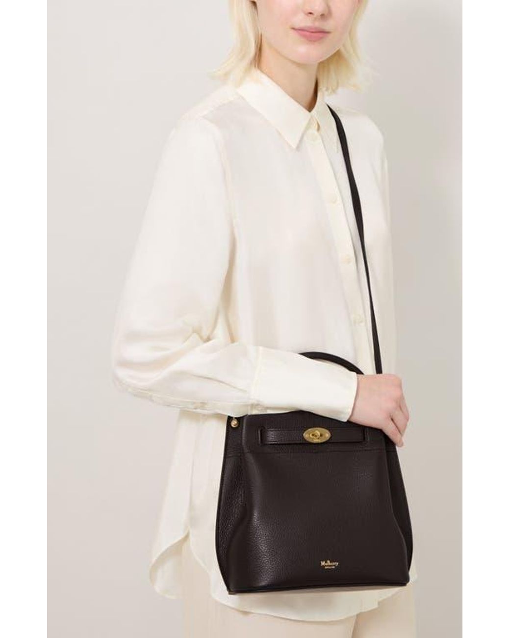 Mulberry Islington Leather Bucket Bag in Black | Lyst