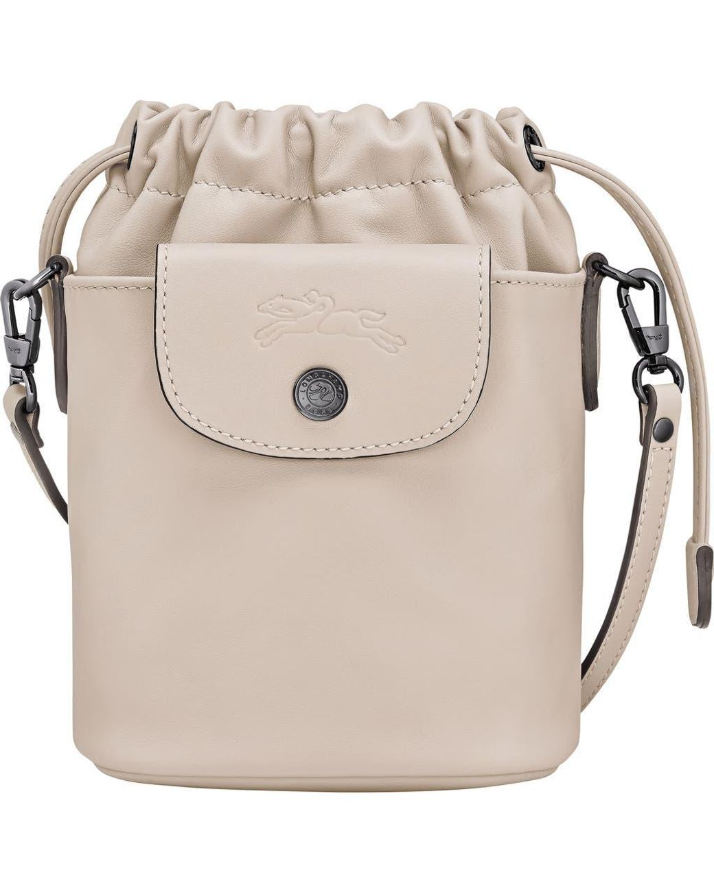 Longchamp Extra Small Le Pliage Xtra Leather Bucket Bag in Natural | Lyst