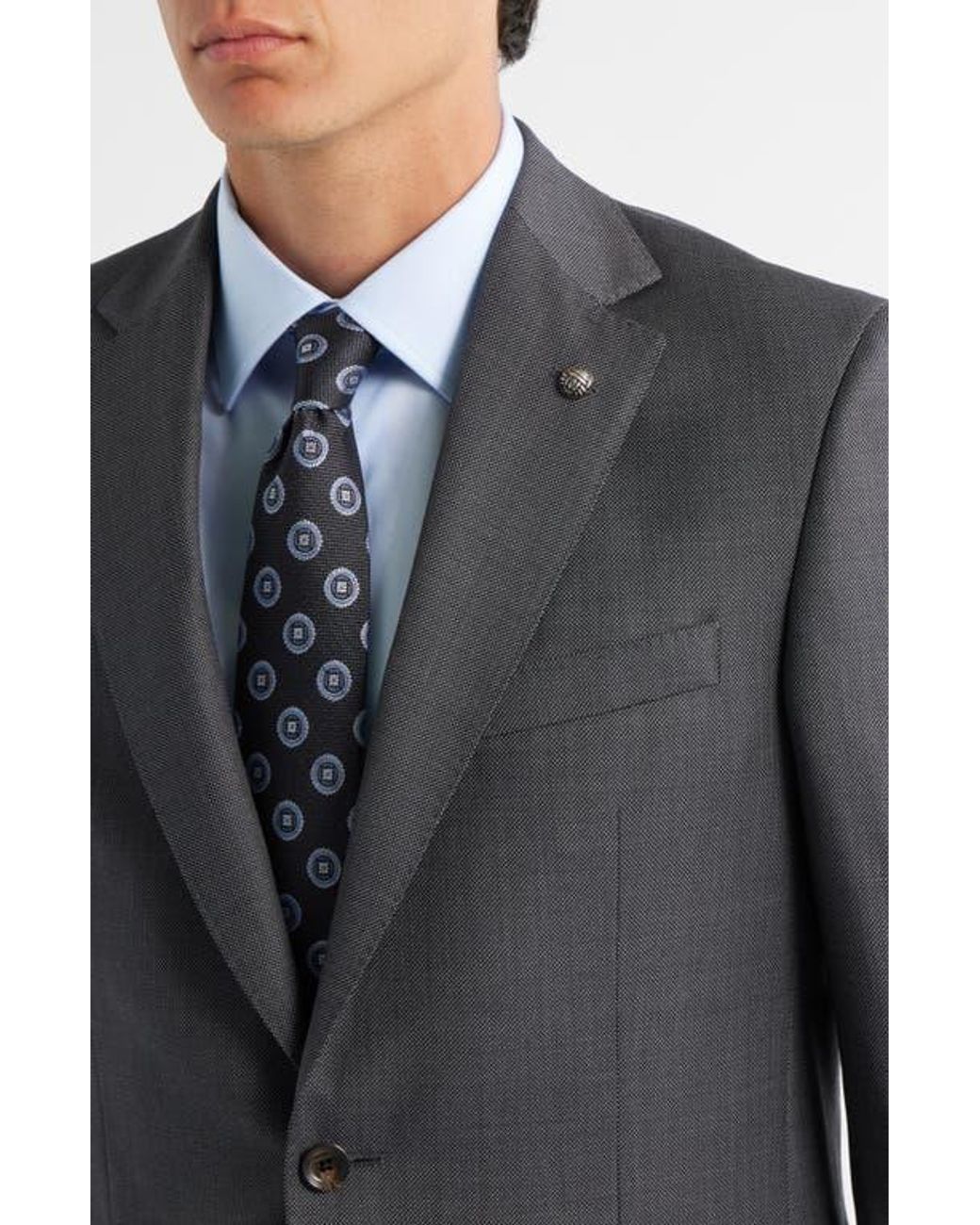 Jack Victor Esprit Bird's Eye Super 120S Wool Suit in Gray for Men | Lyst