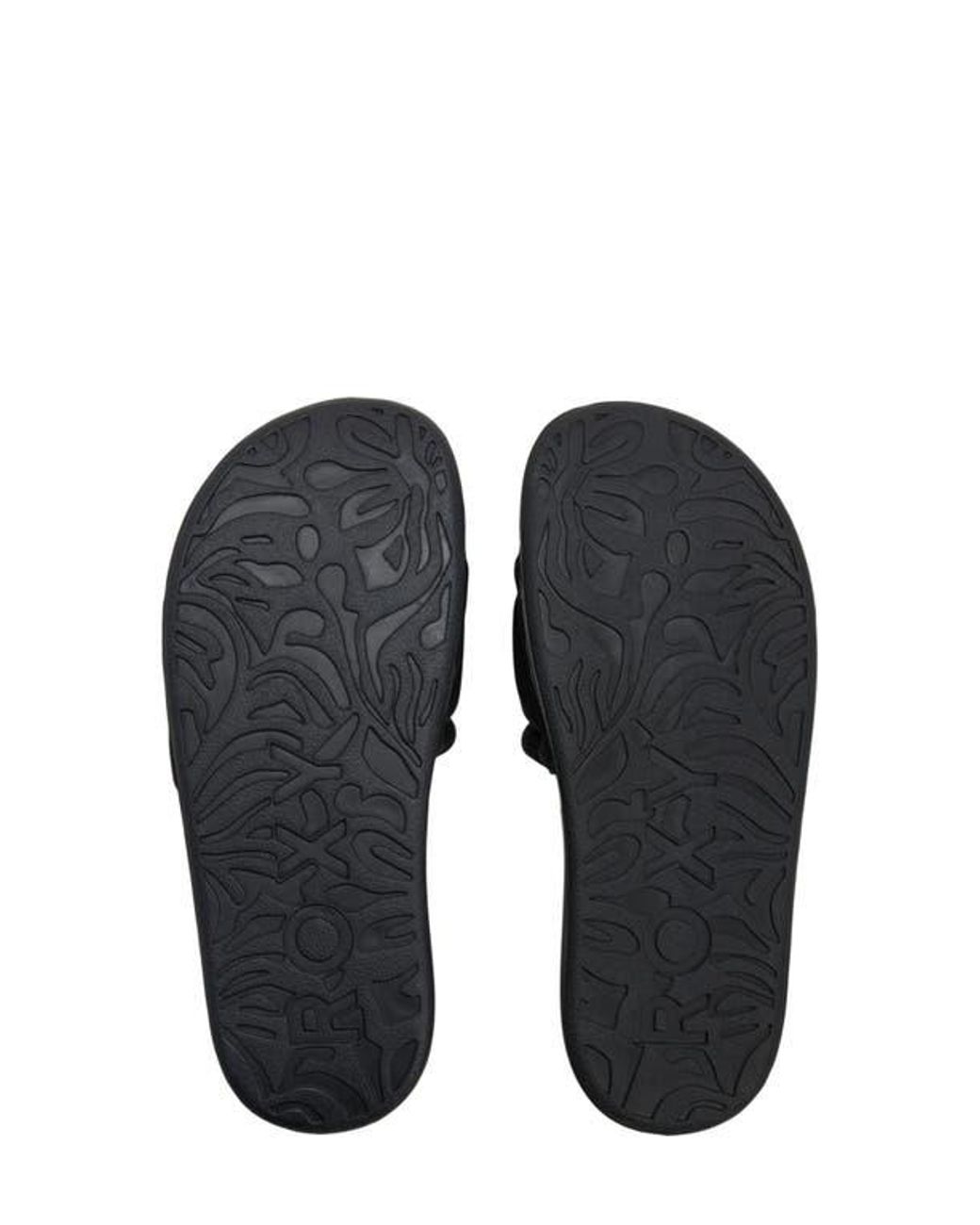 Roxy Beach Slide Sandal in Black | Lyst