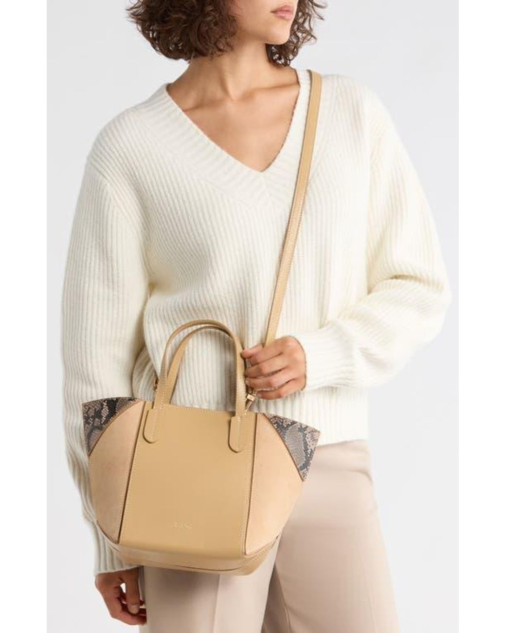 Sam Edelman Small West Convertible Tote in Natural | Lyst