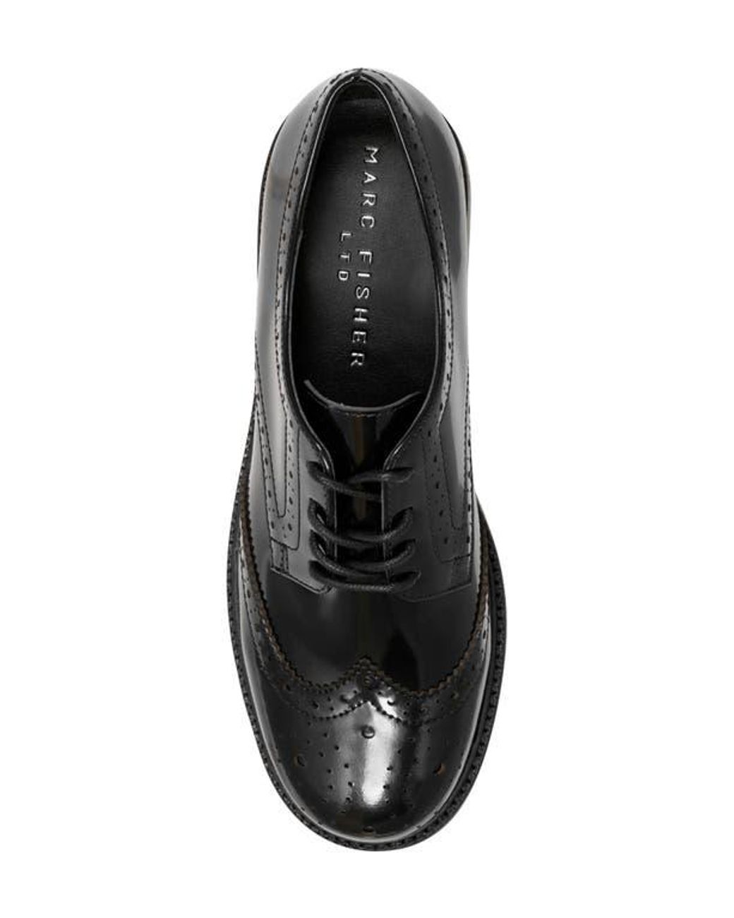Marc Fisher Perrie Wingtip Derby in Black | Lyst