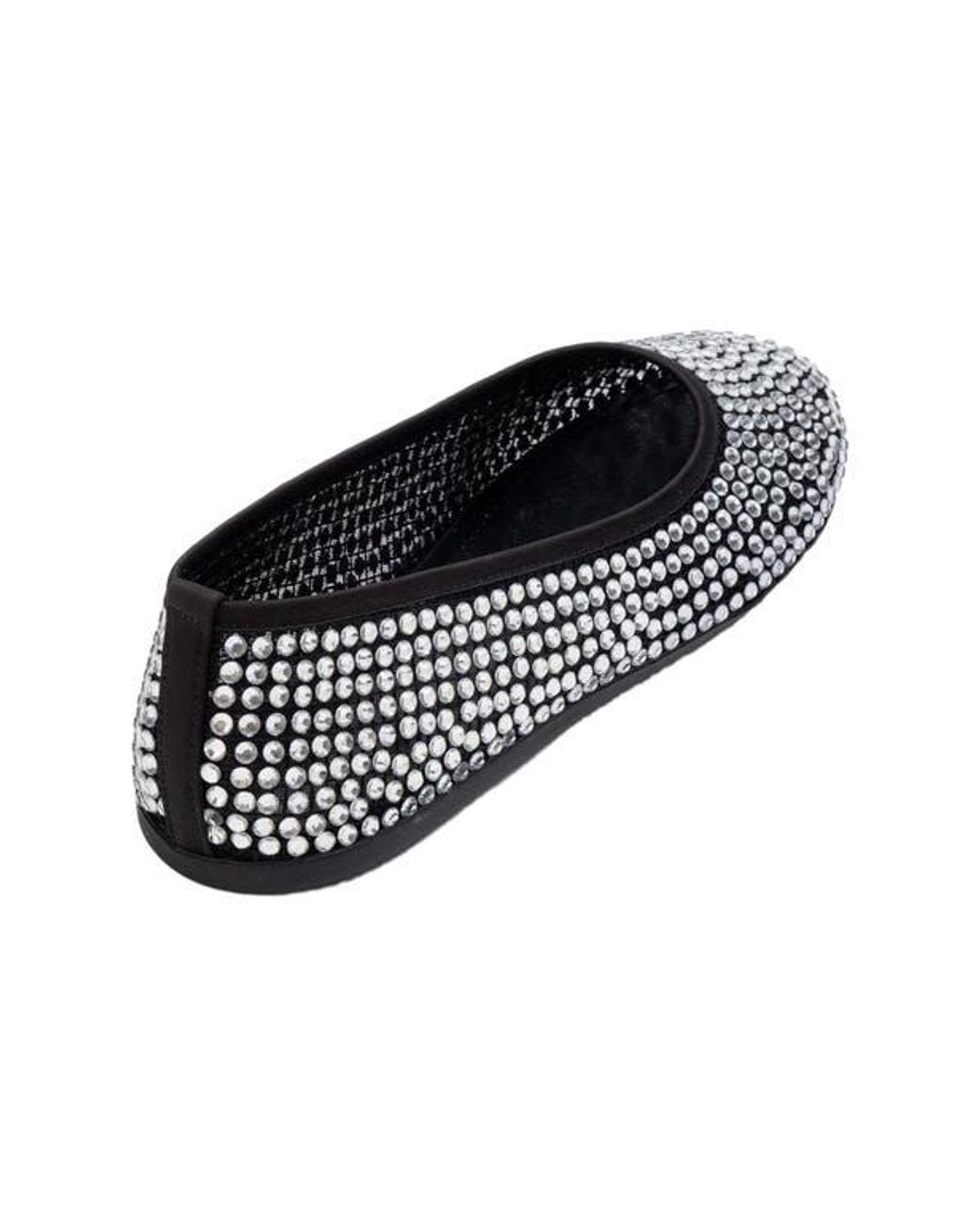 Prologue Shoes Runway Mesh Embellished Ballet Flat in Black | Lyst