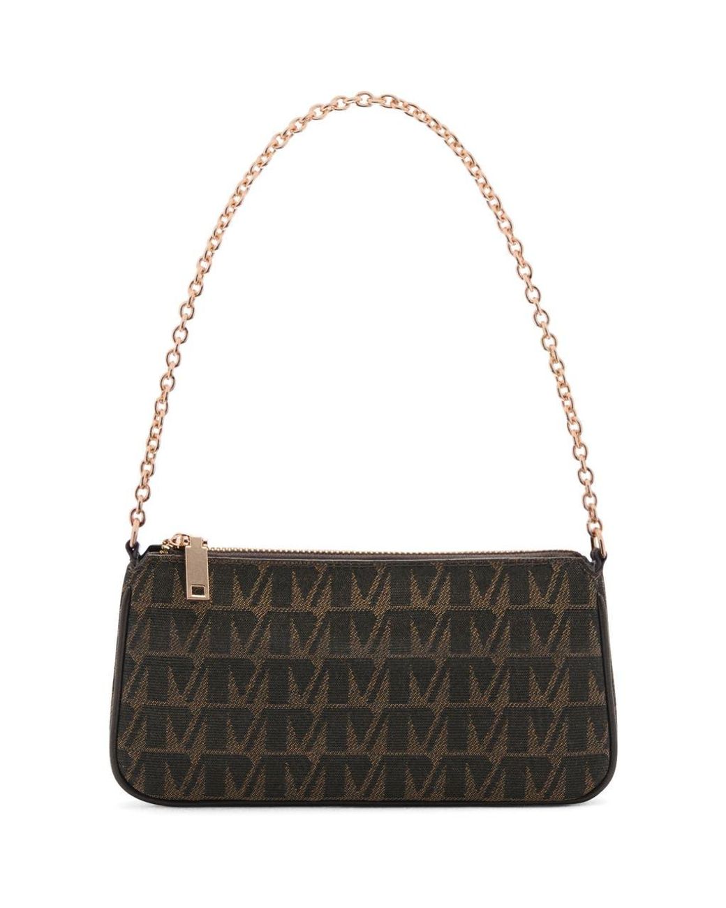Mango Monogram Jacquard Chain Shoulder Bag in Black | Lyst