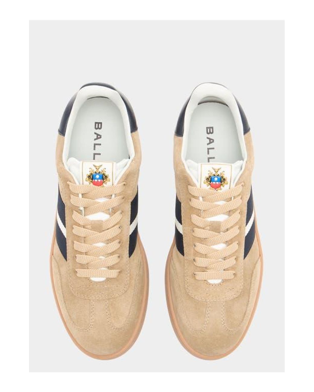 Bally Suede Retro Crest Sneaker in White | Lyst