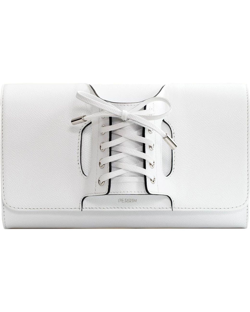 PERRIN Paris La Corsette Clutch Classic in Gray | Lyst