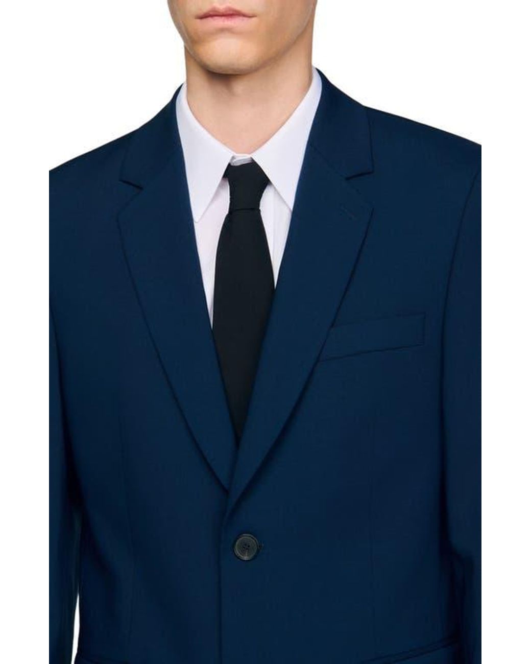 Sandro Wool Suit Jacket in Blue for Men | Lyst