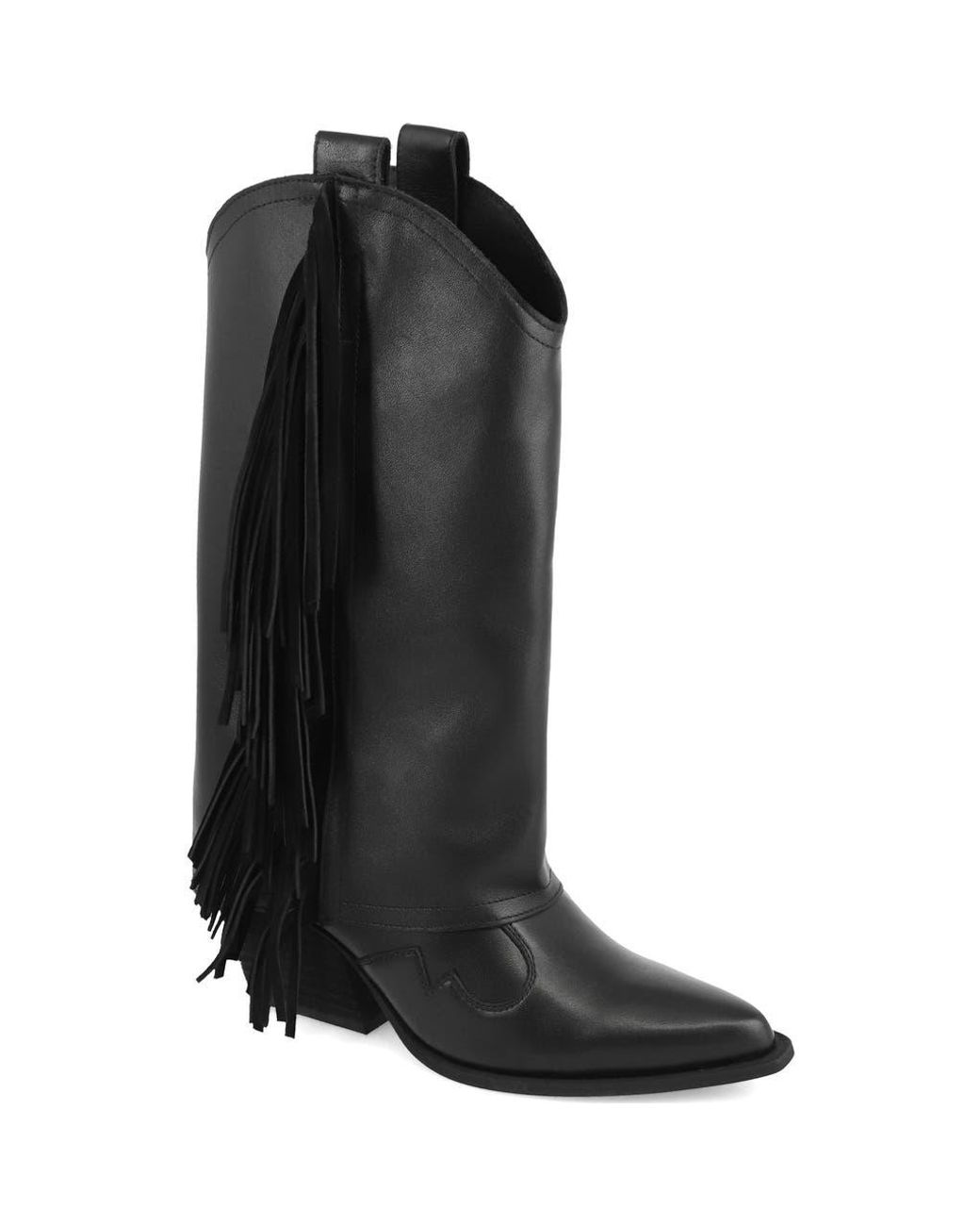 MIA Deston Pointed Toe Western Boot in Black | Lyst