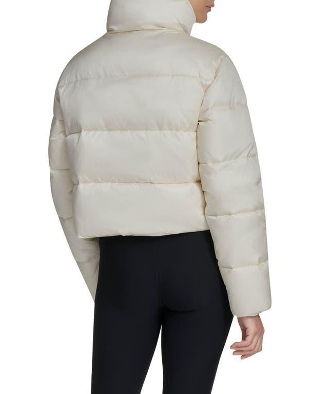 Champion Water Resistant Crop Puffer Jacket in White | Lyst