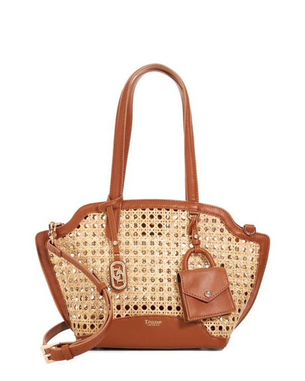 Dune Dinidecided Rattan Shoulder Bag in Brown | Lyst