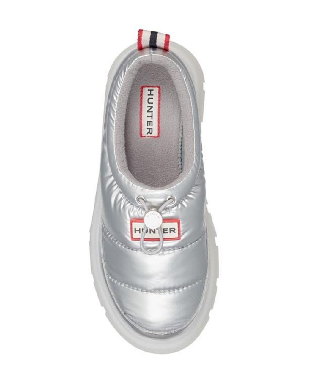 HUNTER Madi Platform Puffer Slipper in White | Lyst