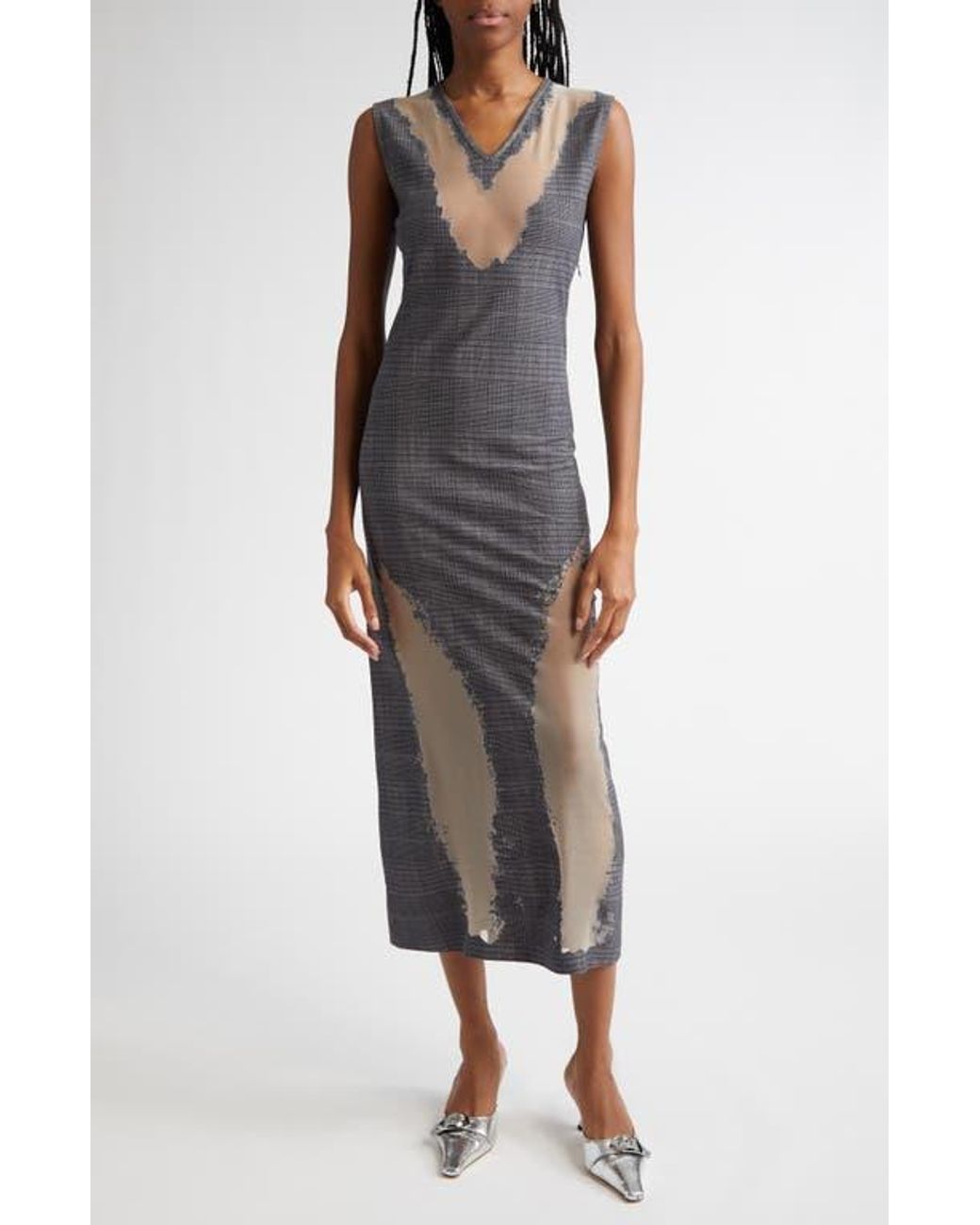 DIESEL Myliane Check Burnout Dress in Black | Lyst