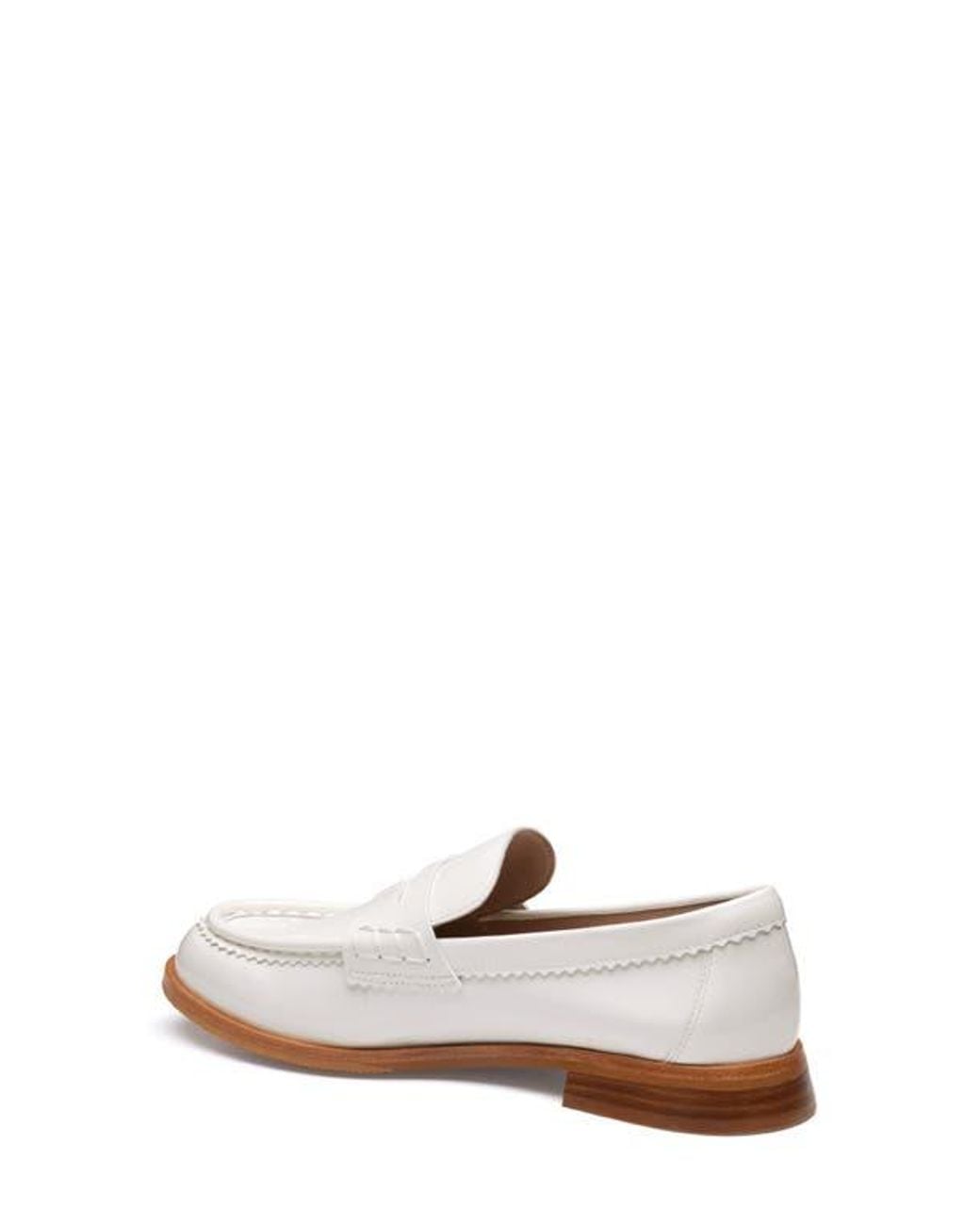 Johnston & Murphy Gillian Patent Leather Penny Loafer in White | Lyst