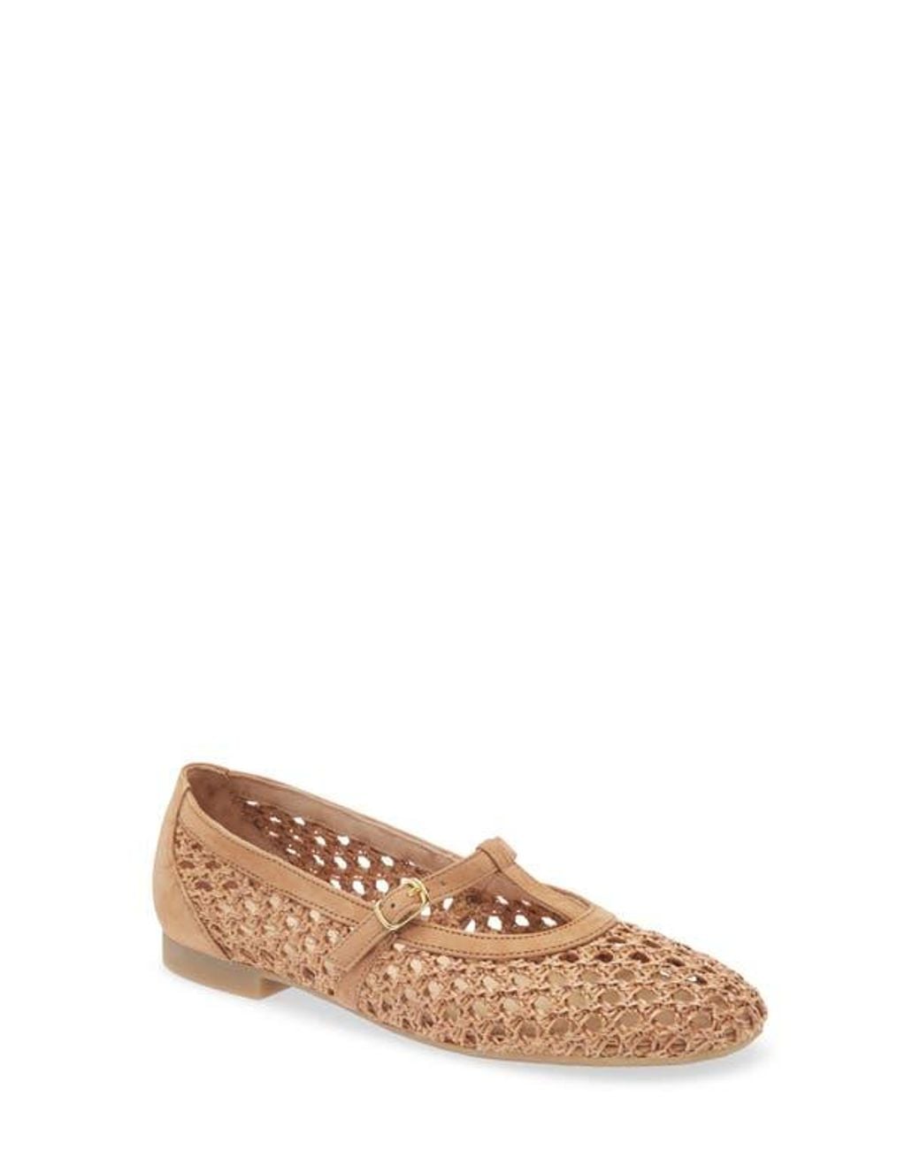 Paul Green Anabele Mary Jane Flat in Natural | Lyst