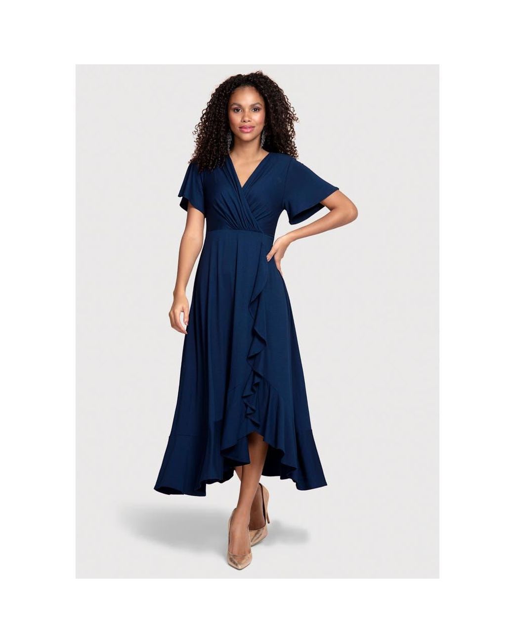 Alie Street London Waterfall Dress in Blue | Lyst