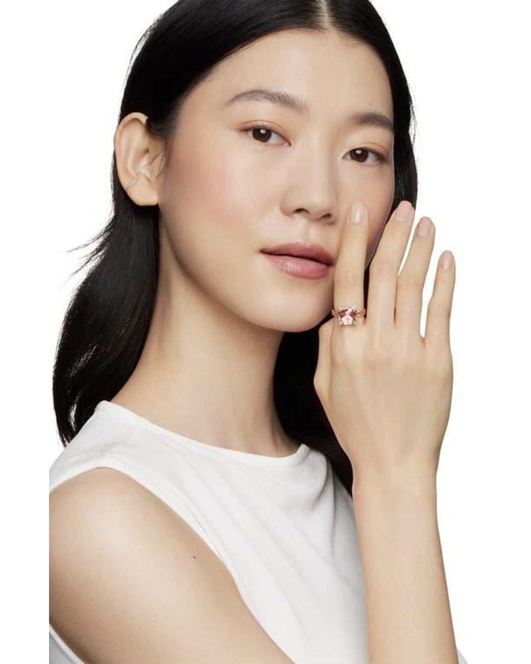 David Yurman Châtelaine Morganite & Diamond Ring | Lyst