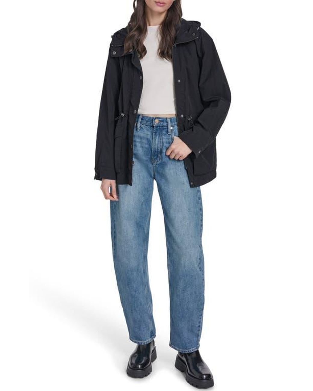 Levi's Water Resistant Hooded Jacket in Black | Lyst