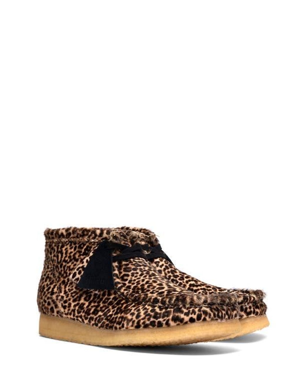 Clarks Wallabee Genuine Calf Hair Chukka in Brown for Men | Lyst