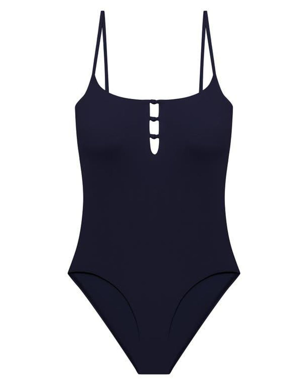 Ralph Lauren Knotted Keyhole One-Piece Swimsuit in Blue | Lyst
