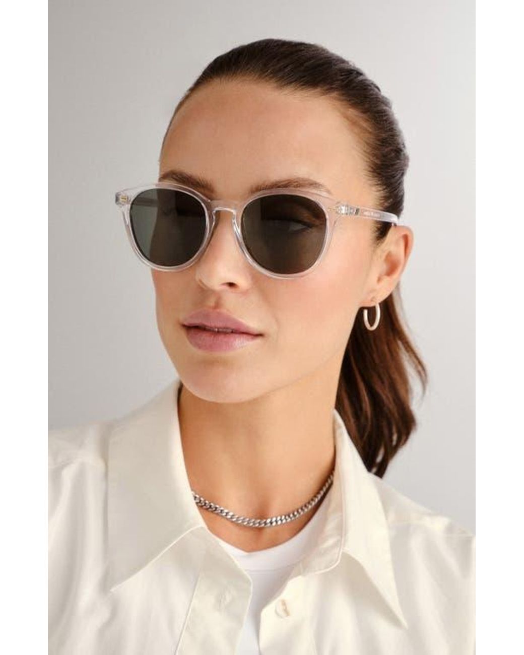 Le Specs Bandwagon 51Mm Polarized Round Sunglasses in Green | Lyst