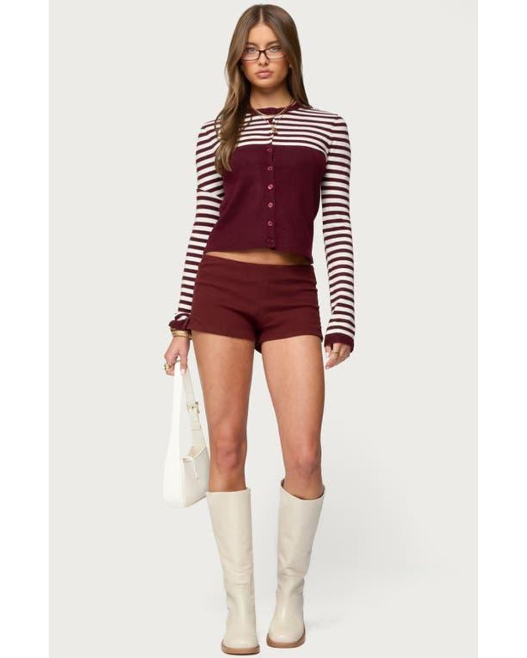 Edikted Goni Stripe Cardigan in Red | Lyst