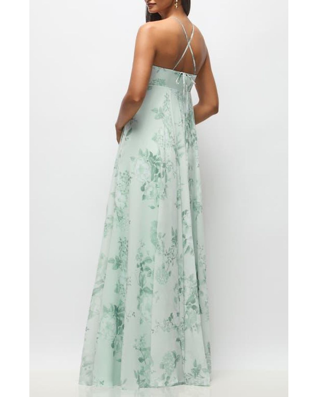 The Dessy Group Lilith Floral Chiffon Gown in Green | Lyst