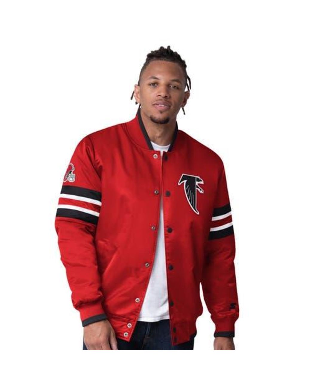 Starter Atlanta Falcons Vintage Logo Scout I Full-Snap Varsity Jacket ...