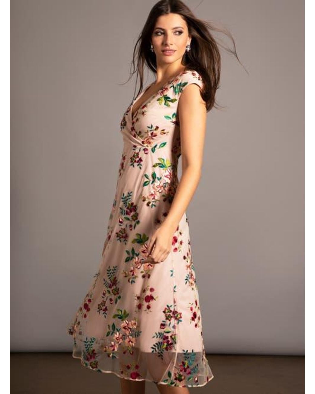 Alie Street London Grace Midi Dress in Pink | Lyst