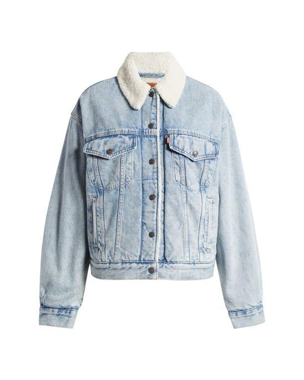 Levi's '90S High Pile Fleece Lined Denim Trucker Jacket in Blue | Lyst