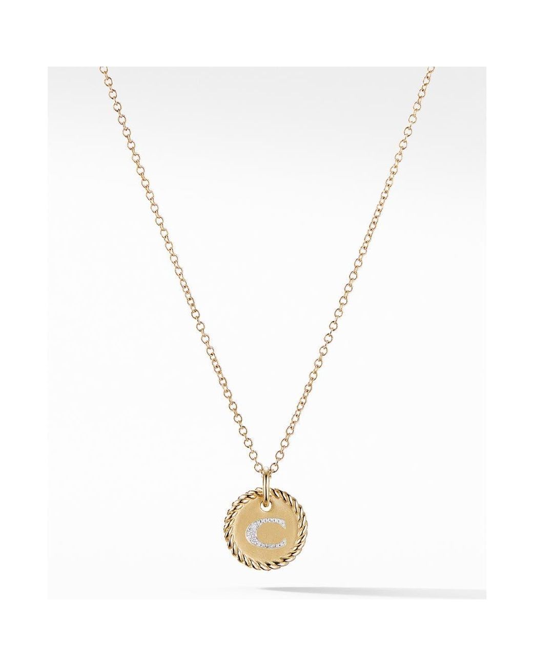 David Yurman 18K & Diamond Initial Charm in Metallic | Lyst
