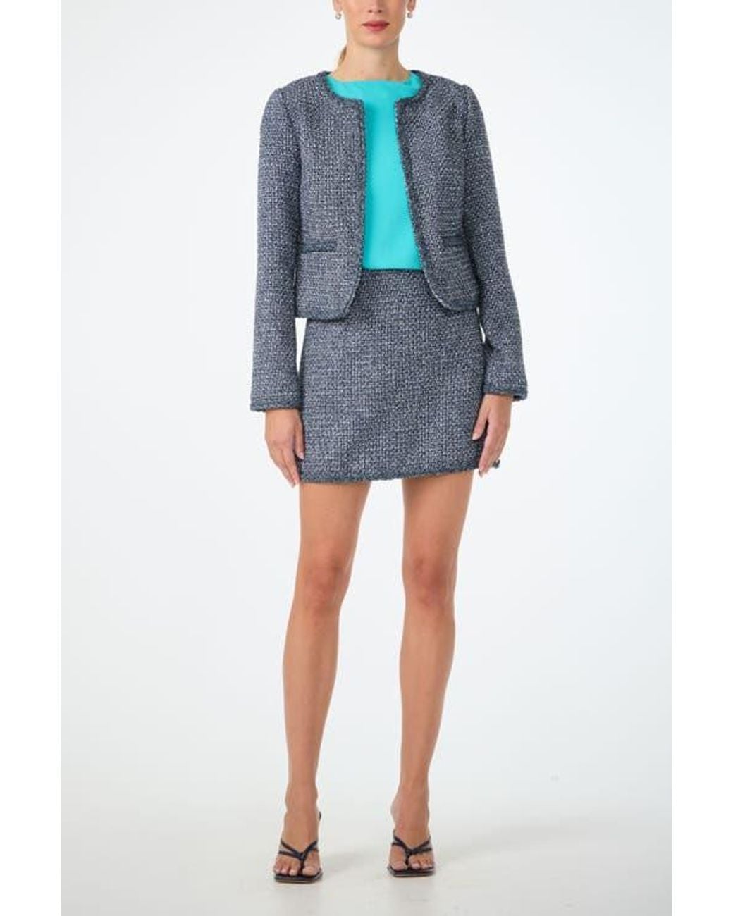Trina Turk Kiui Tweed Blazer in Blue | Lyst