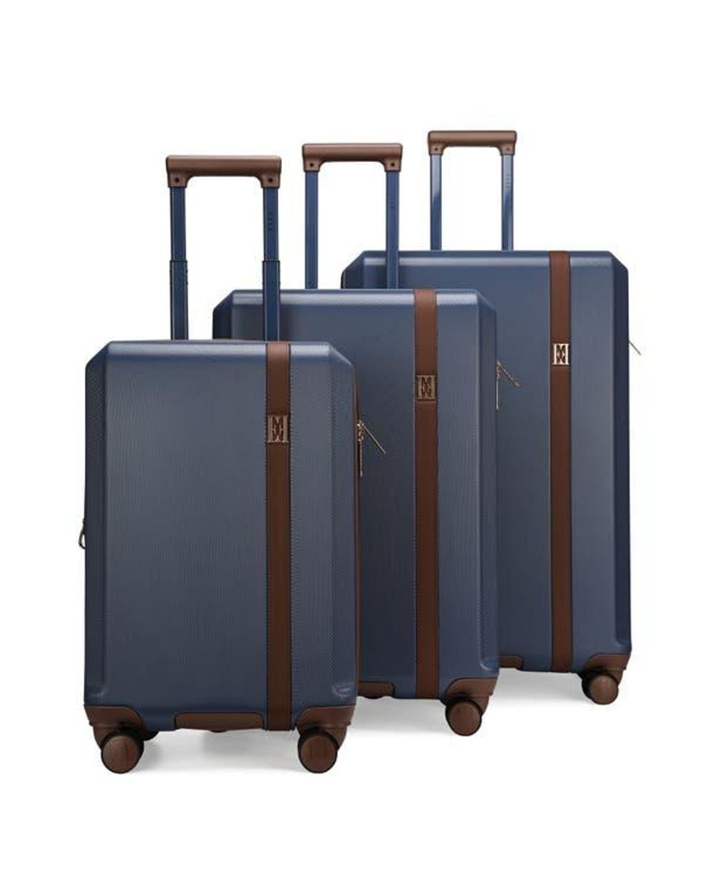Elle Luxe Journey 3 Piece Expandable Retro Spinner Luggage Set in Black ...