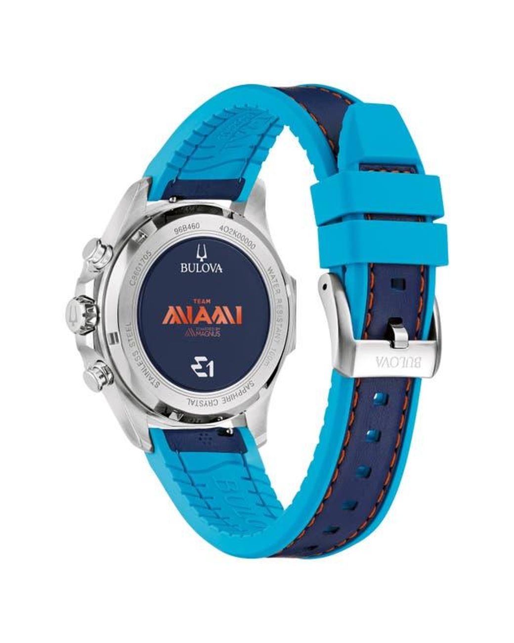 Bulova Team Miami E1 Racing Marine Star Rubber Strap Watch, 43Mm in ...
