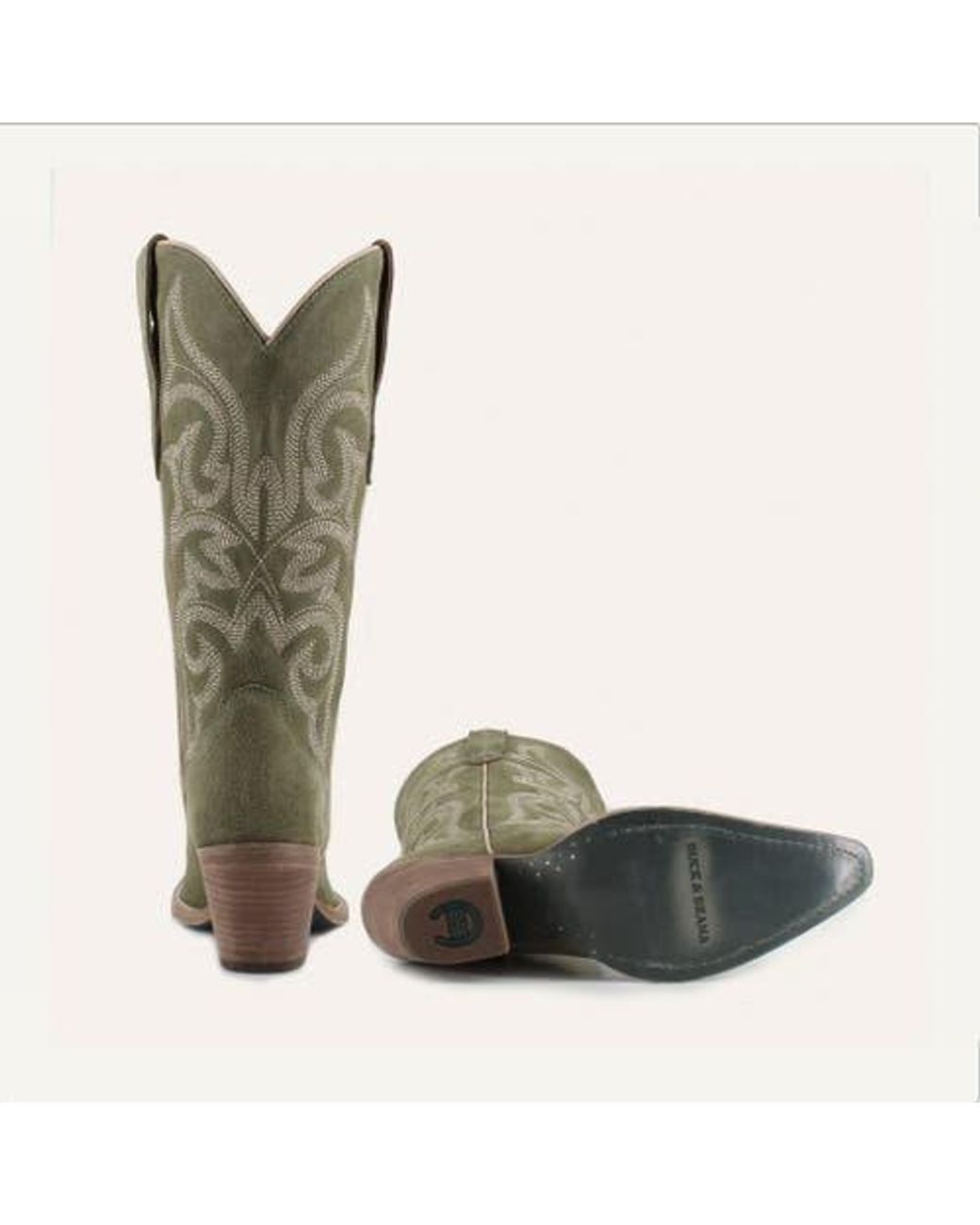 Buck & Brana Tessa Leather Boots in Green | Lyst