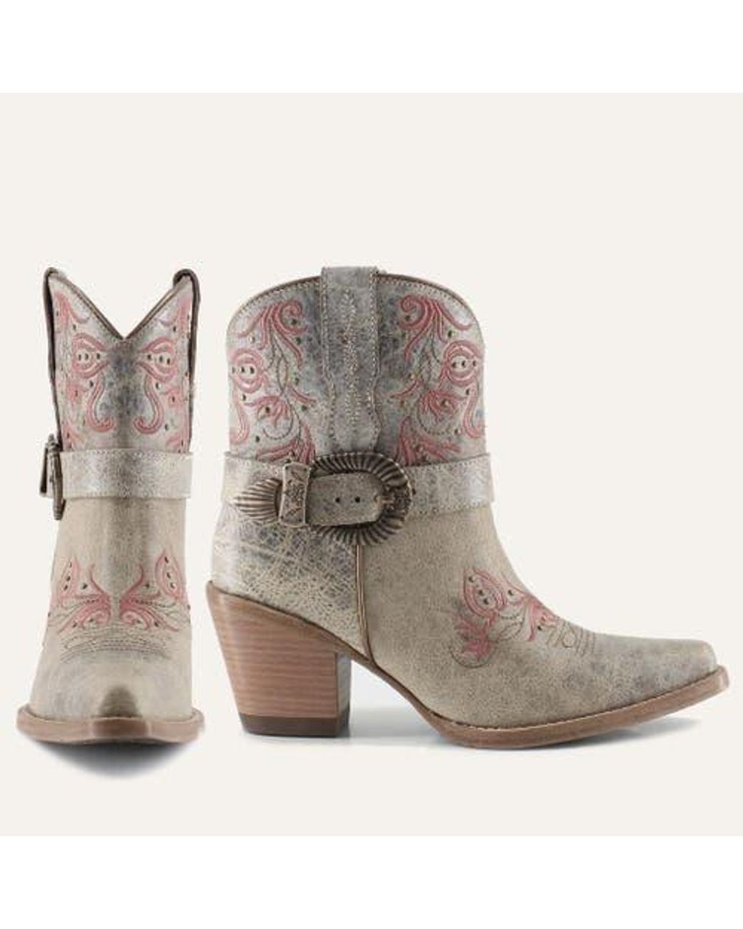Buck & Brana Madison Leather Boots in Gray | Lyst