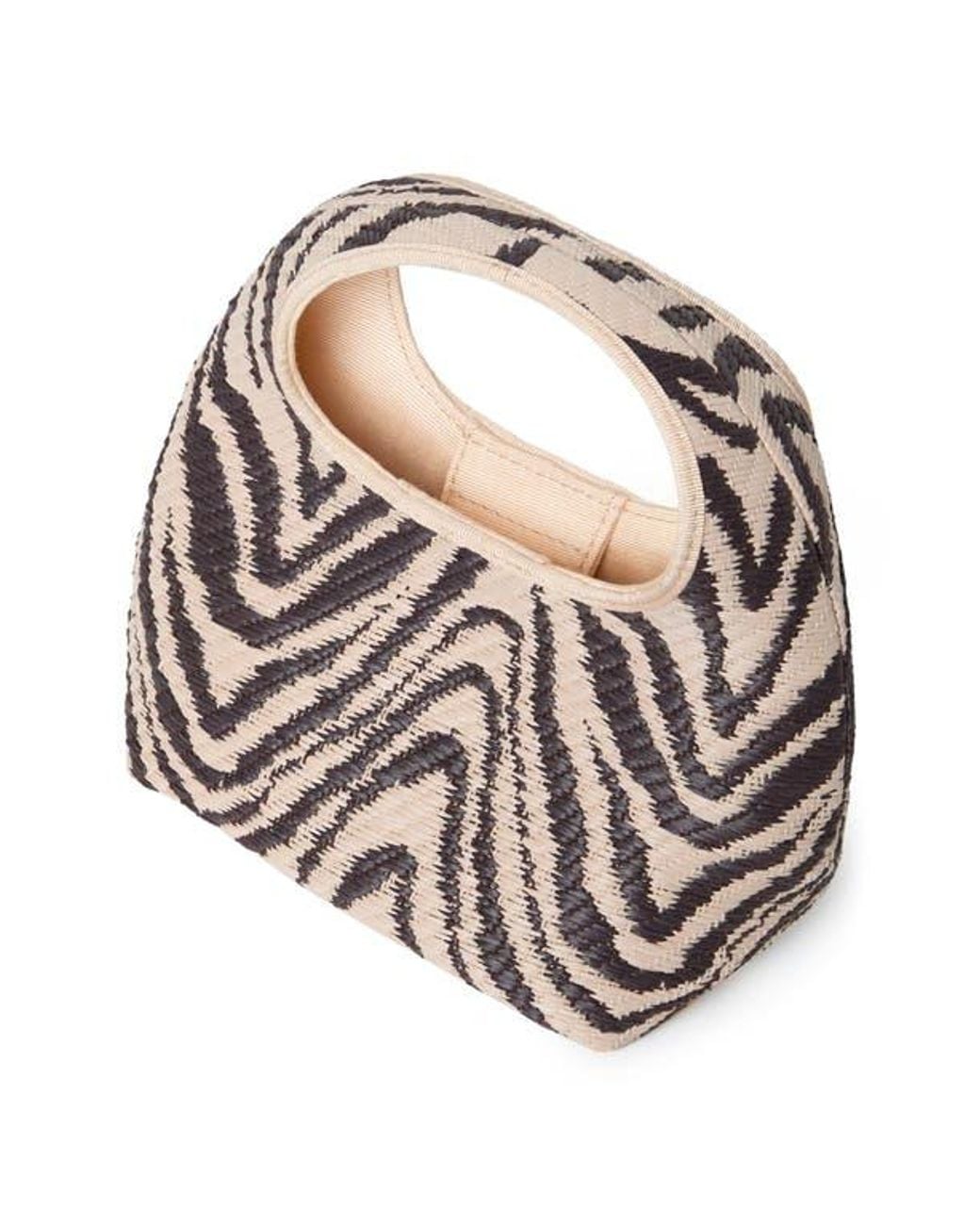 Loeffler Randall Kenzie Woven Raffia Top Handle Bag in Brown | Lyst