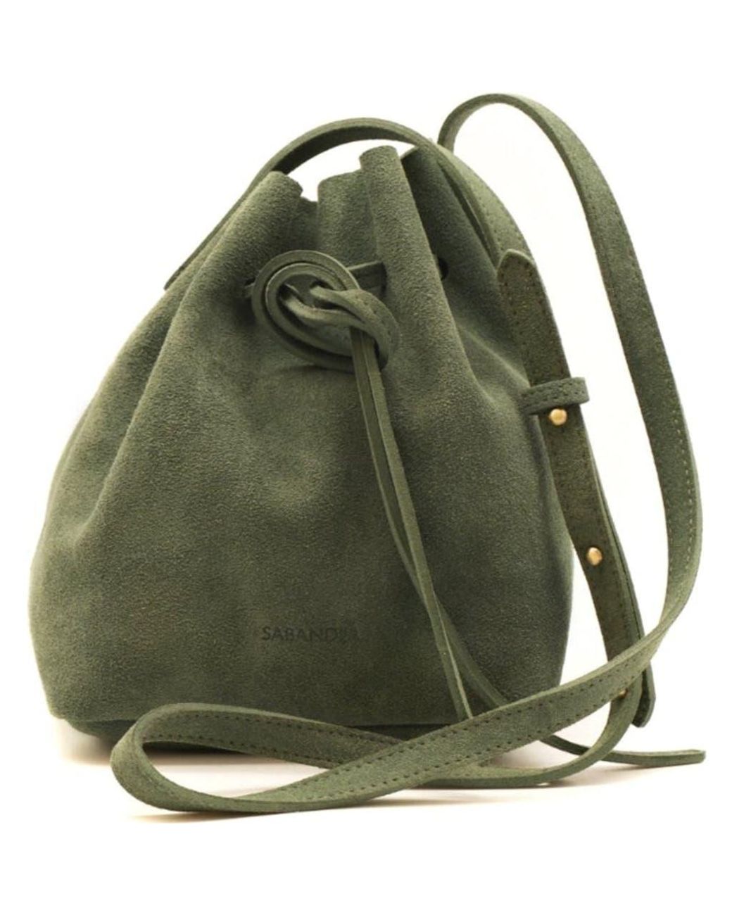 SABANDIJA Courtesy Suede Crossbody Bag in Green | Lyst