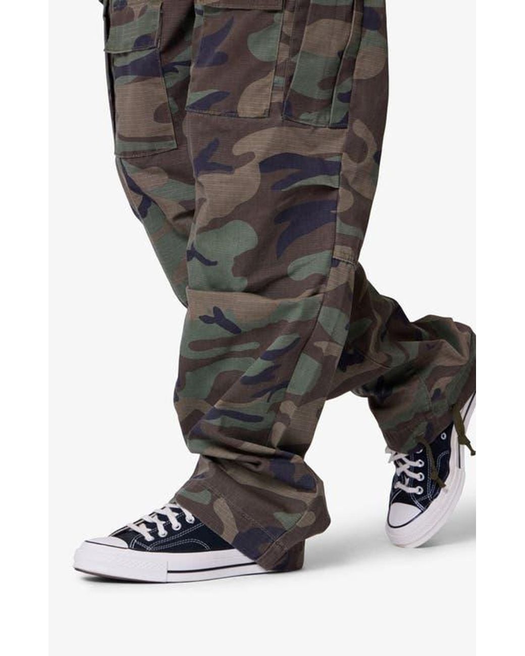 MNML Print Ultra Baggy Ripstop Cargo Pants in Black for Men | Lyst