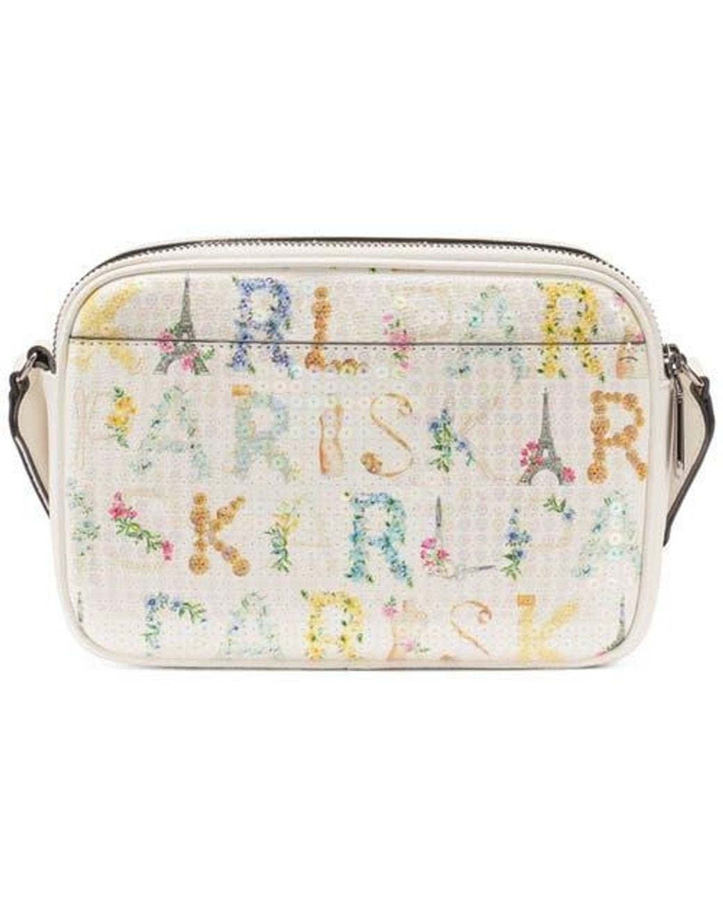 KARL LAGERFELD Maybelle Sequin Kl Crossbody in Metallic | Lyst