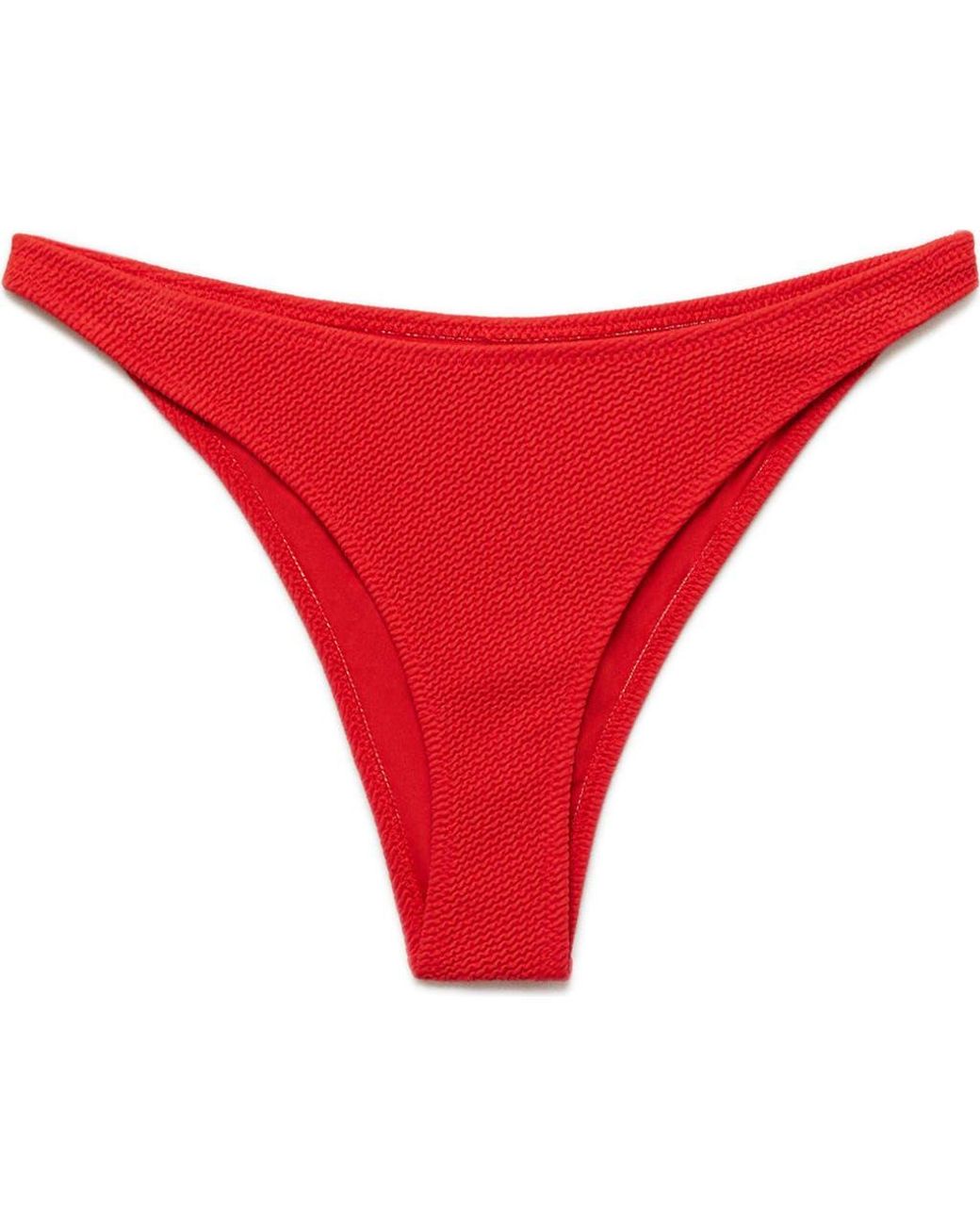 Mango Texture Bikini Bottoms in Red | Lyst