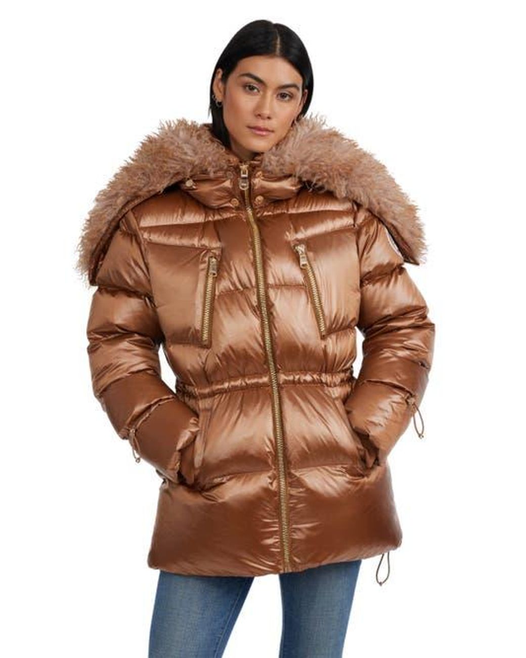Pajar Electra Mid Puffer With Detachable Sherpa Lined Split Hood in ...