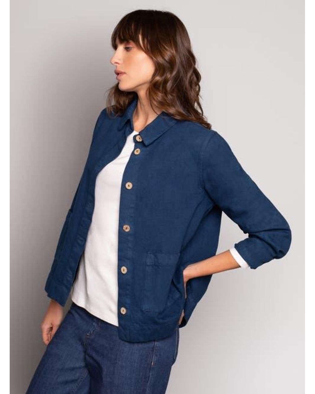 Celtic & Co. Cotton Twill Pleat Back Jacket in Blue | Lyst