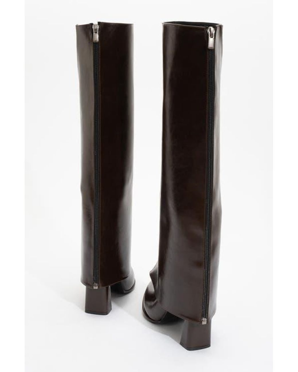 Prologue Shoes Aja Block Heel Convertible Knee High Boot in Brown | Lyst