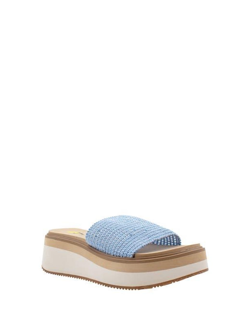 Volatile Portobello Platform Wedge Sandal in Blue | Lyst