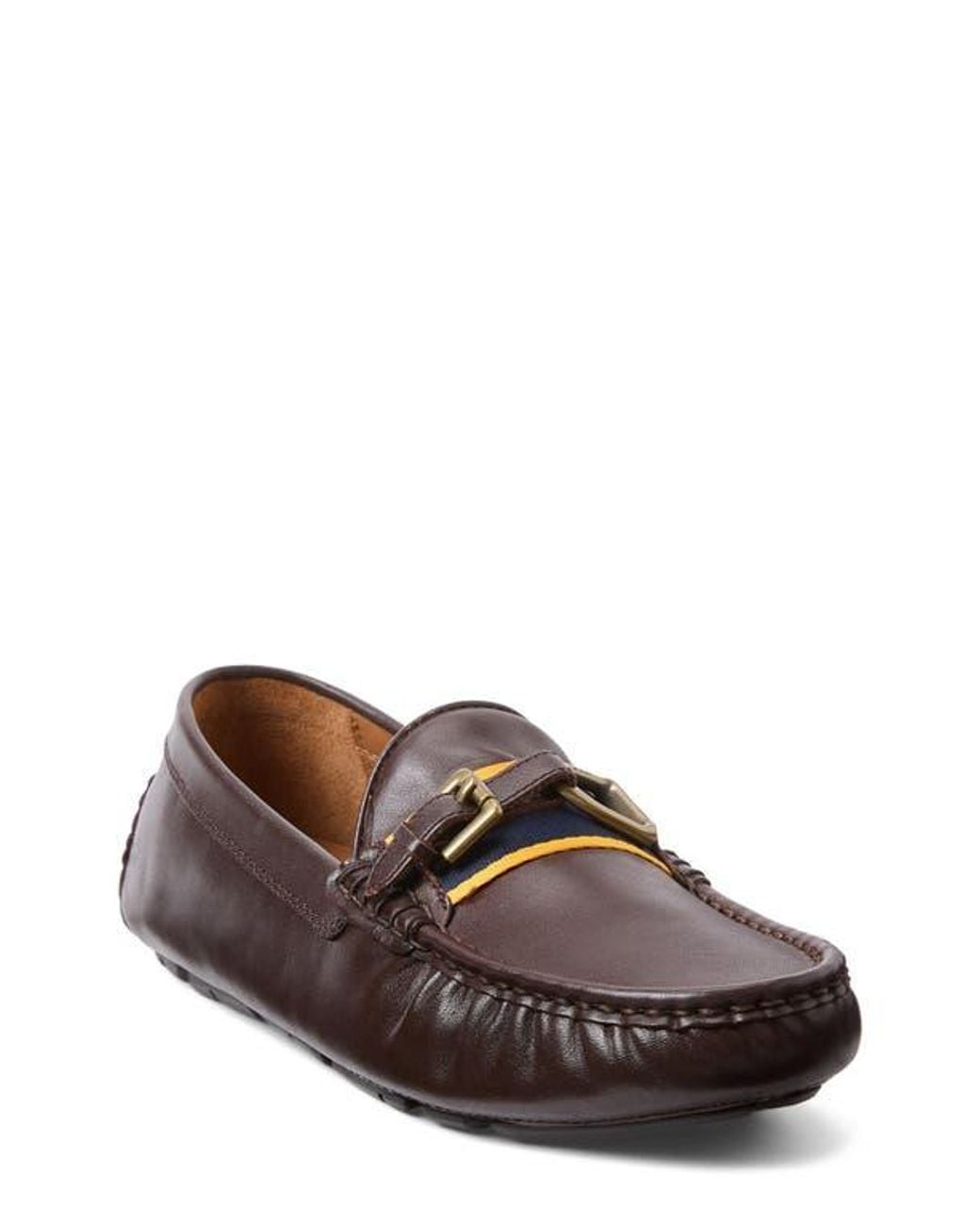 Polo Ralph Lauren Anders Buckle Bit Loafer in Brown for Men | Lyst