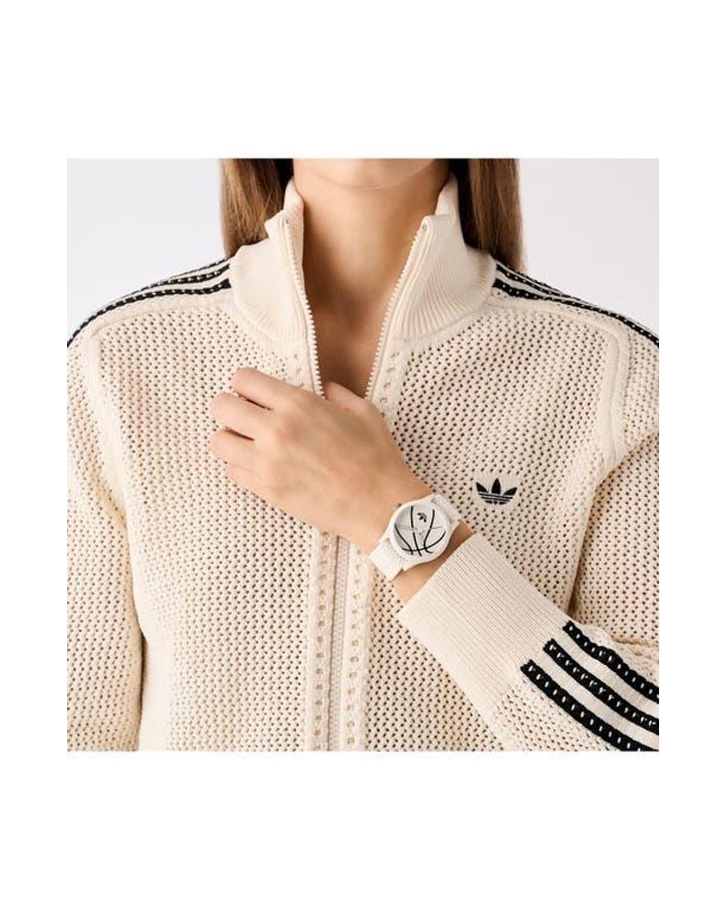 adidas Ao Style Basketball Dial Webbing Strap Watch, 39Mm in White | Lyst