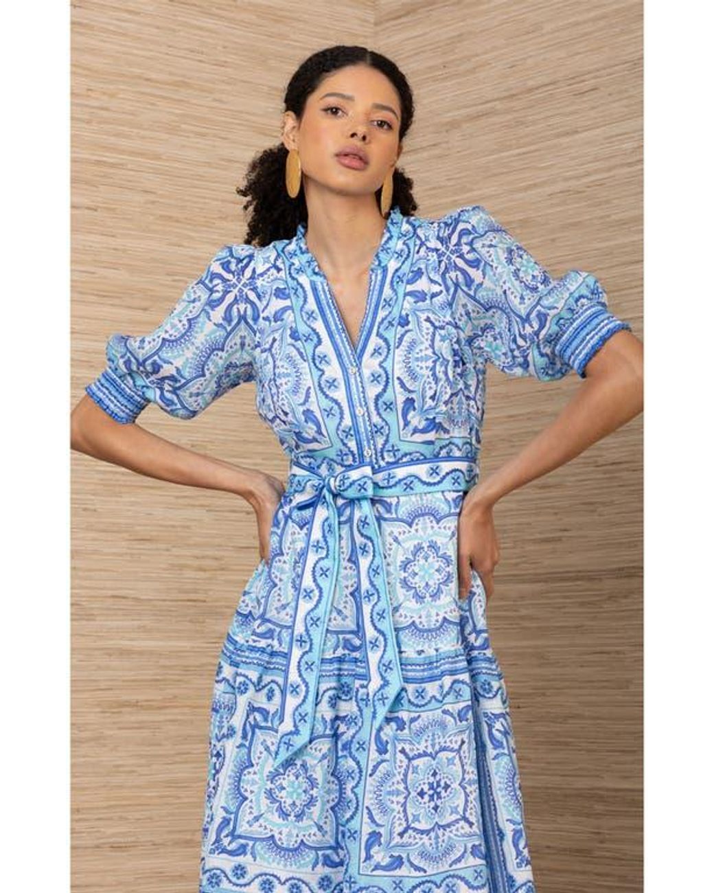 Hale Bob Bess Linen Dress in Blue | Lyst